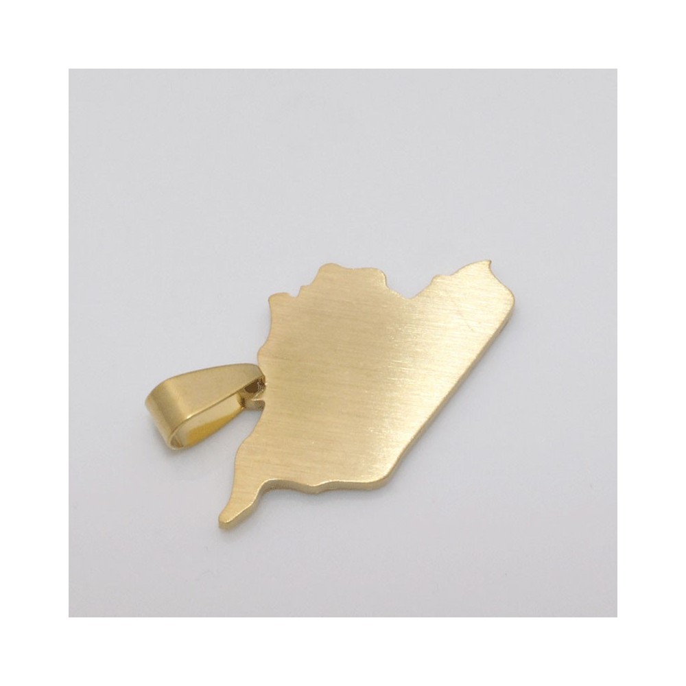 Syrien Karte Syrien Flagge Edelstahl Anhänger Halskette, Land Karte Schmuck